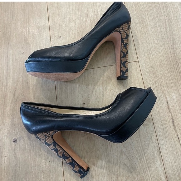 Coach | Shoes | Coach Leather Open Toed Heels | Poshmark